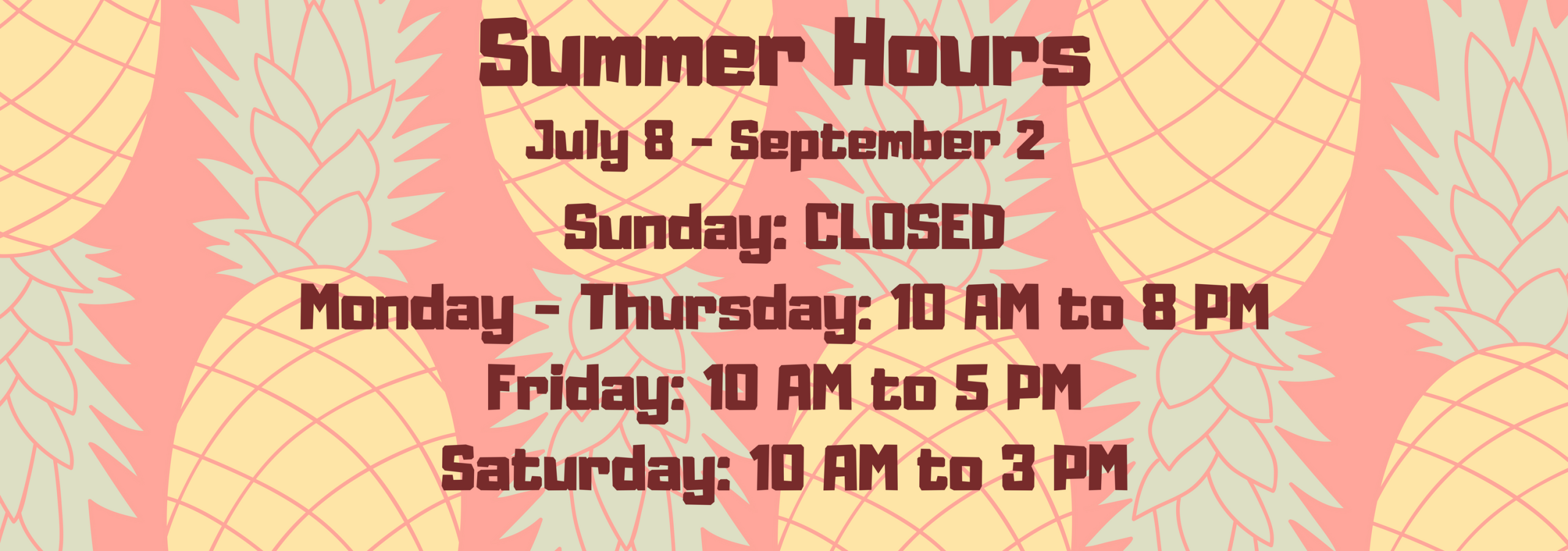 Summer Hours 2018 – Moon Township Public Library