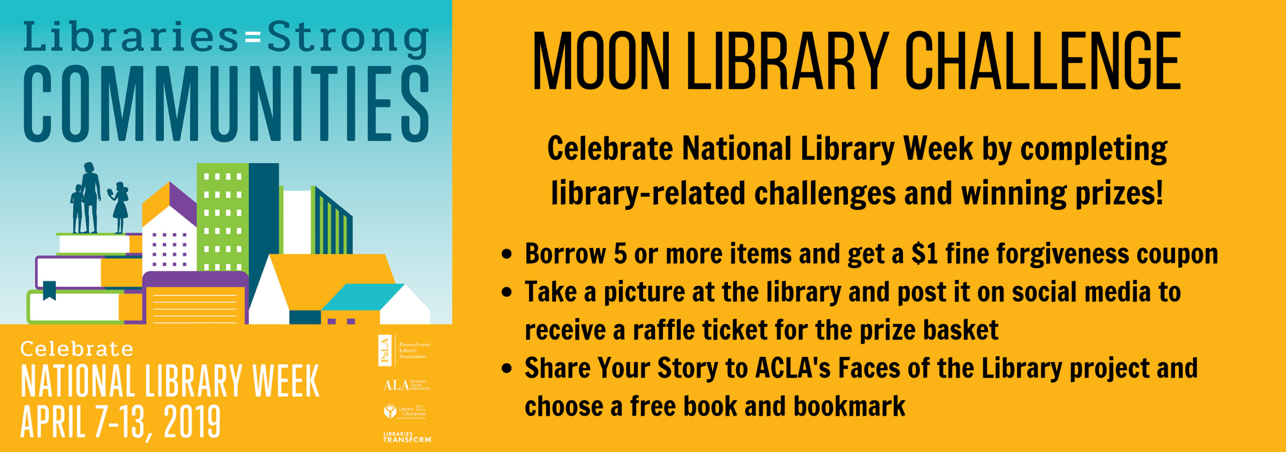 NLW 2019 Moon Library Challenge banner – Moon Township Public Library