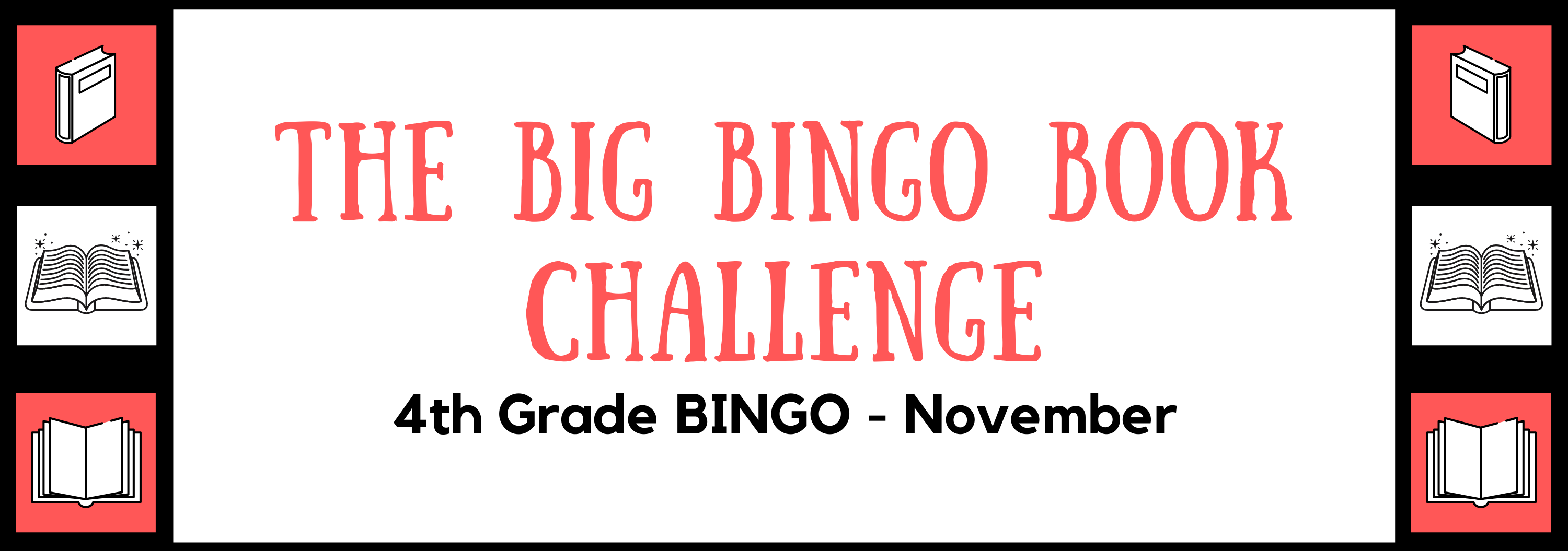 big bingo book challenge 4th grade nov banner – Moon Township Public ...