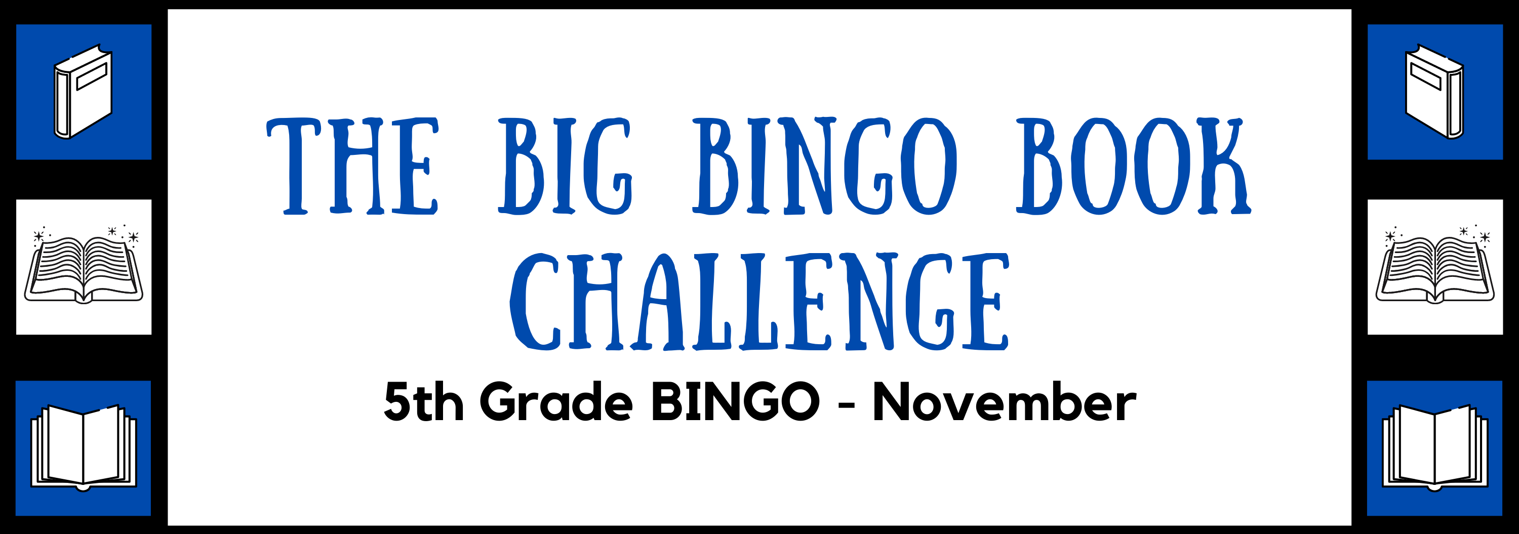 big bingo book challenge 5th grade nov banner – Moon Township Public ...
