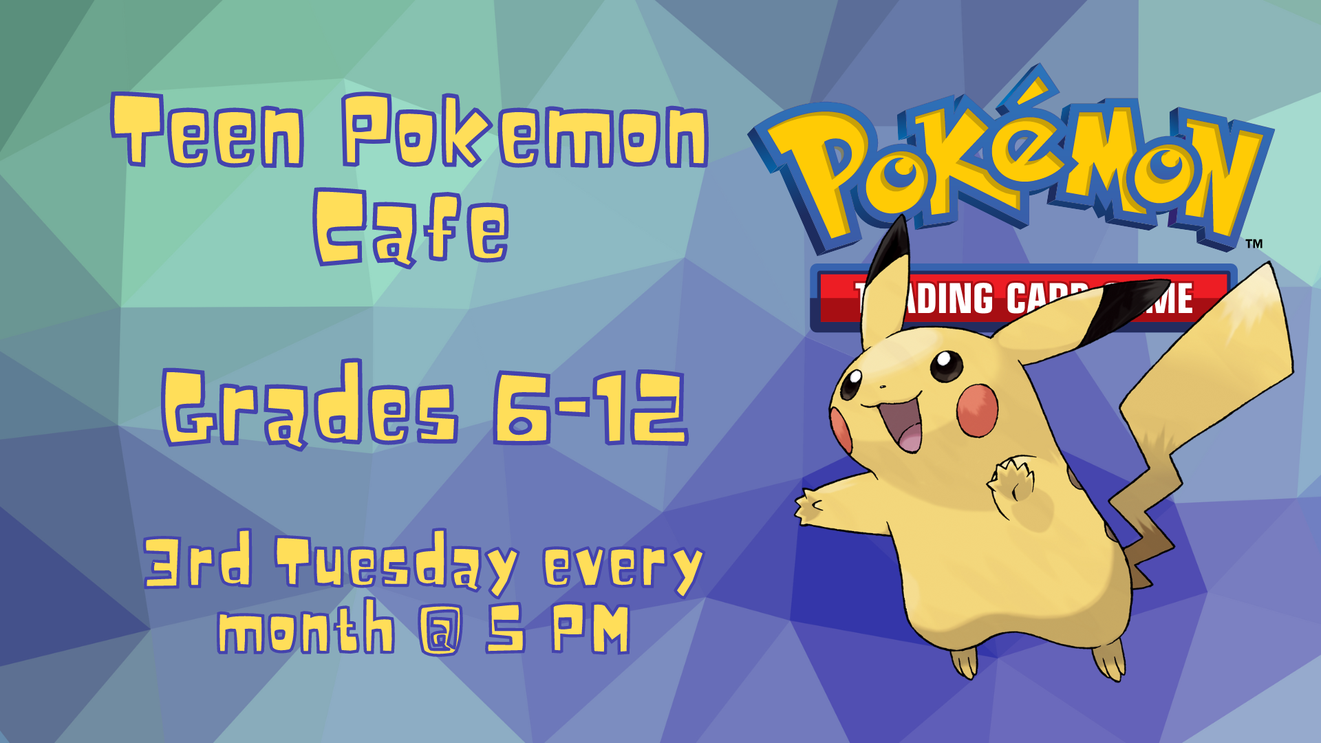 Teen Pokémon Café 2023 – Moon Township Public Library